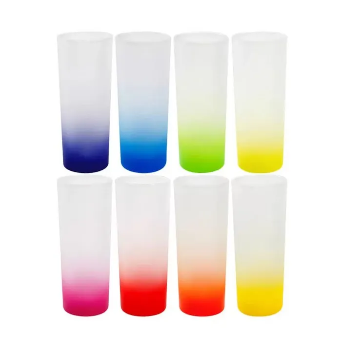 Sublimation wine glassware - 3oz Ombre Frosted Shot Glass with Gradient ...