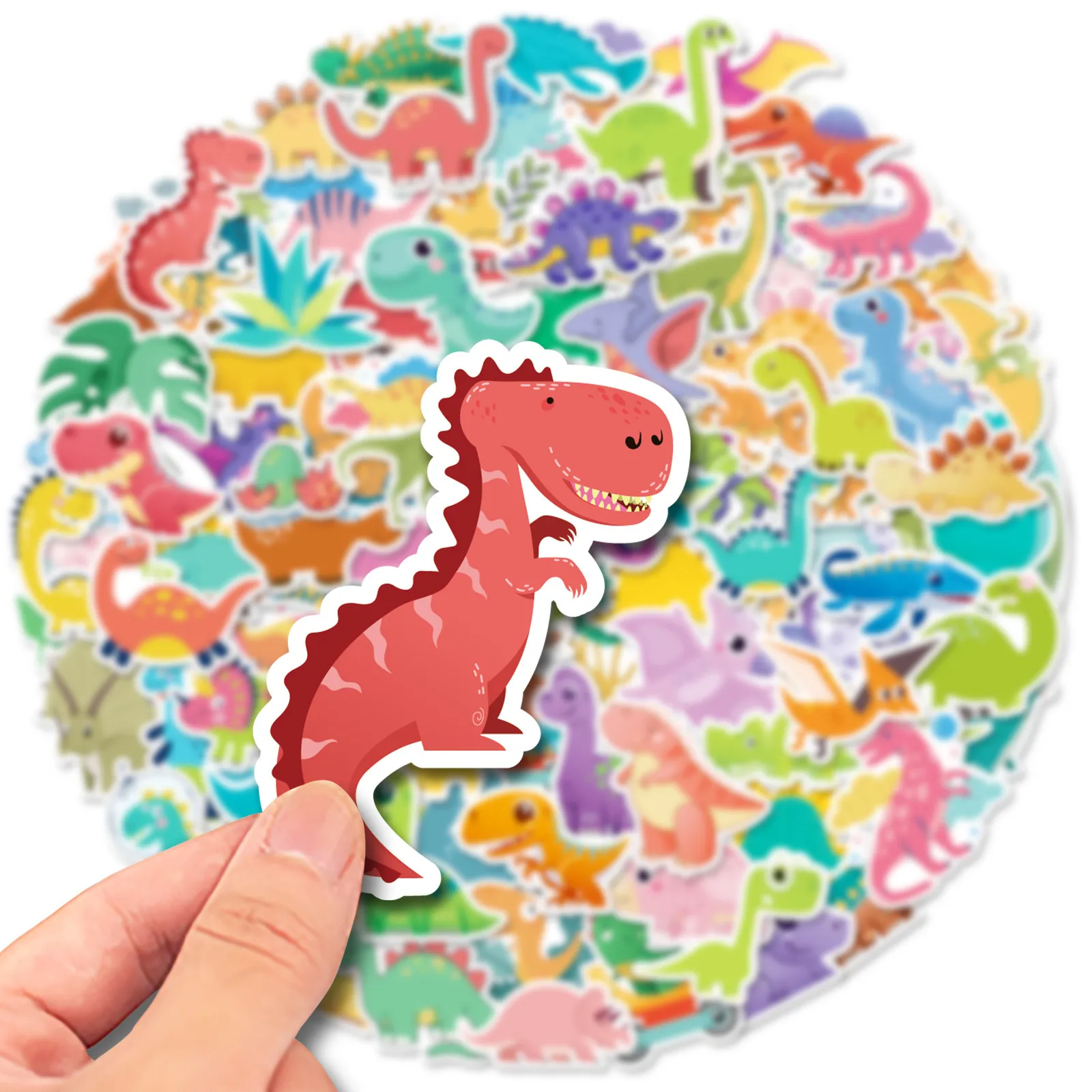 100 Dino Stickers Pack - Waterproof Vinyl Decals for Kids, Skateboard ...