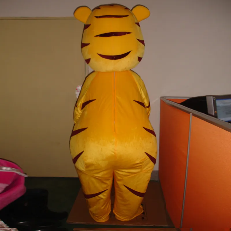 Yellow Tigger Adult Tiger Mascot Costume Unisex Onesie Fleece Jumpsuit ...