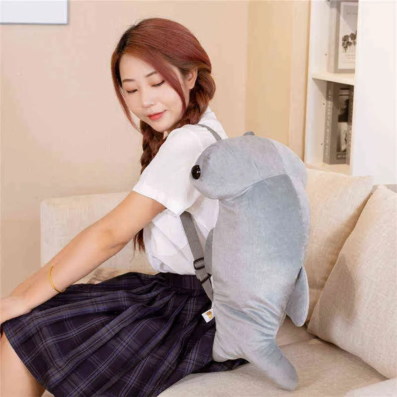 Animal Plush Backpack: Hammerhead Shark Style Cuddle Doll, Grey, Soft ...