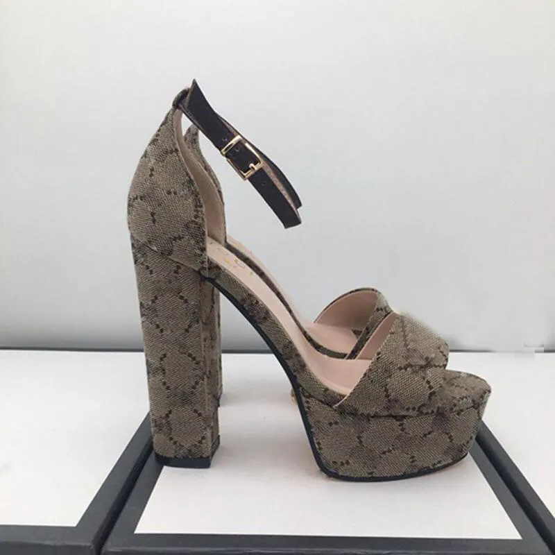 Designer Top Sandales De Qualité Vintage Chaussures En Denim Imprimé ...