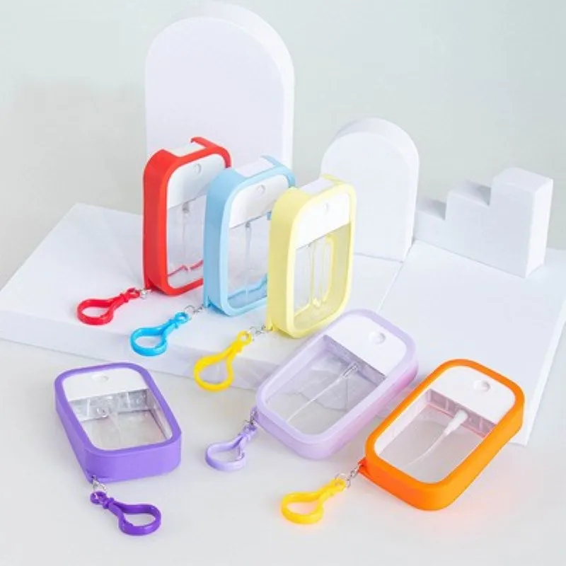Practical Silicone Keychain Hand Sanitizer Bottle 45ML Portable Perfume ...
