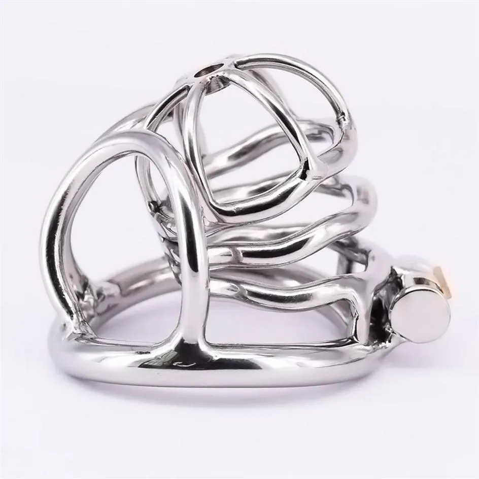 Stainless Steel Male Chastity Cage Locking Metal Cock Cage With 40 45