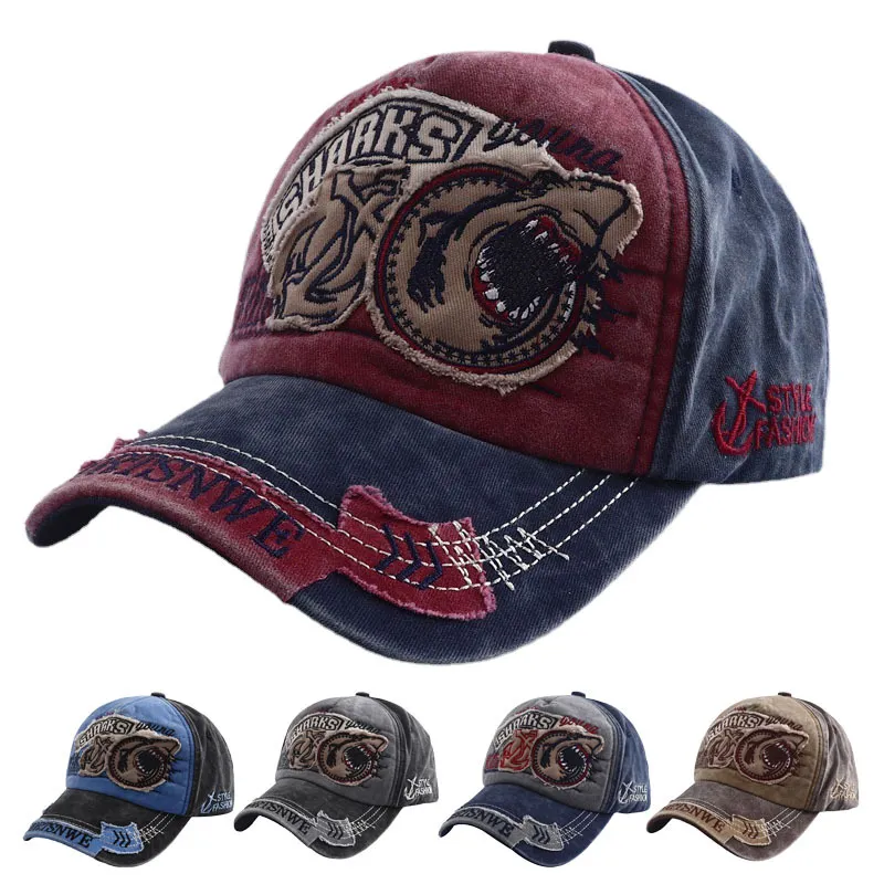 Retro Distressed Chain Vintage Distressed Baseball Caps With Letter ...
