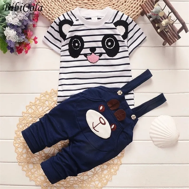 BibiCola Toddler Boys Summer Clothes Set Striped T-Shirt and Shorts ...
