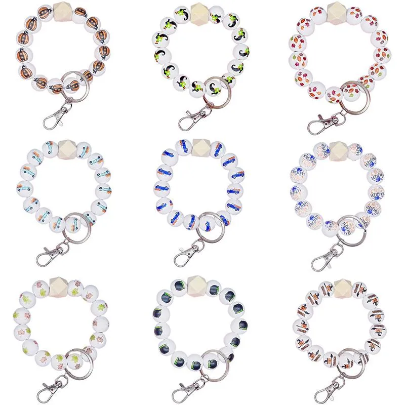 DIY Beaded Keychains - Wooden Bead Bracelet Keychain Party Favors ...