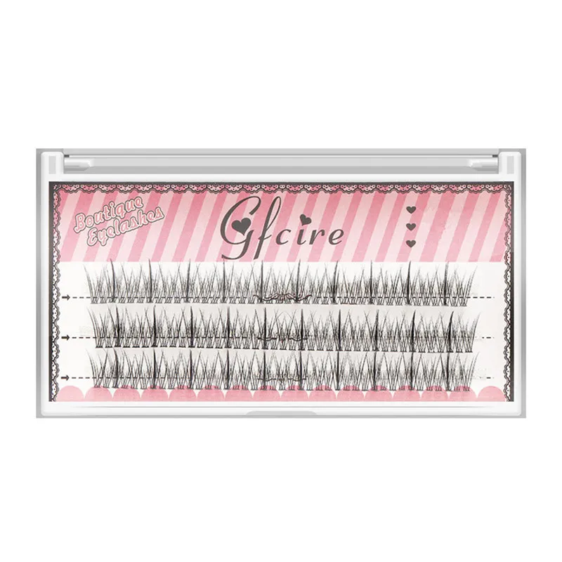 Natural Look Cluster Faux Mink Sandwich Fishtail pink eyelash ...