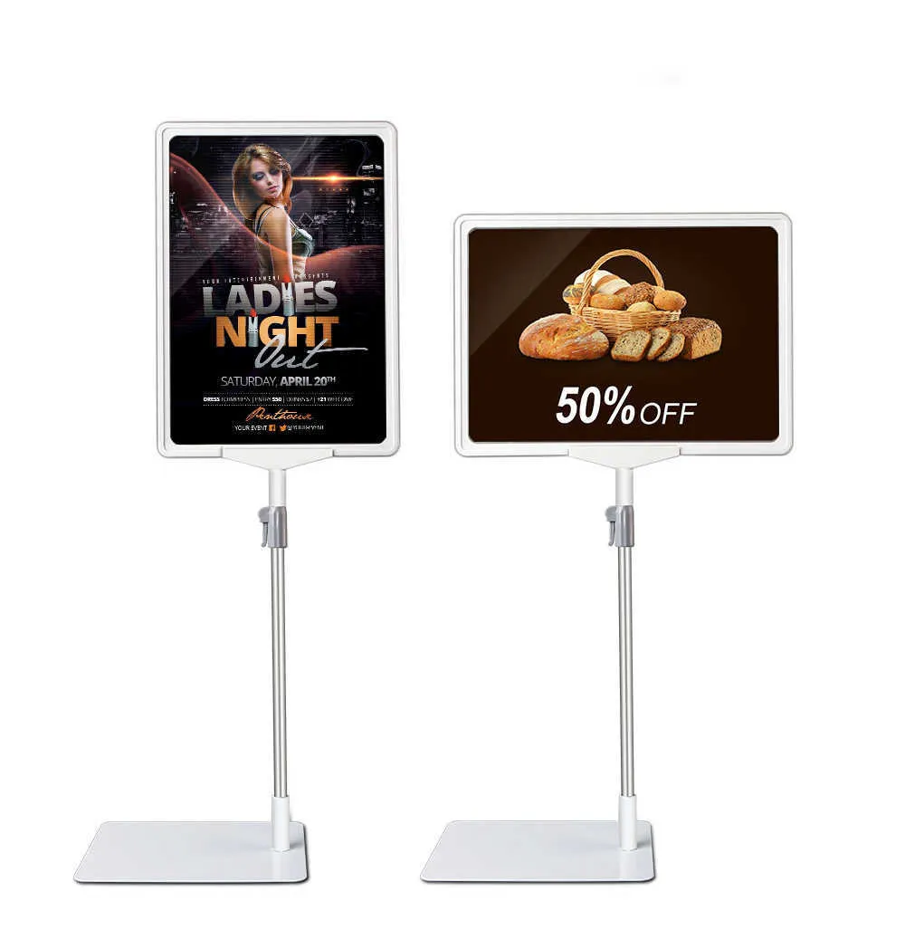 A4 Poster Stand - Revolving Display Rack, Adjustable Height Sign Holder ...