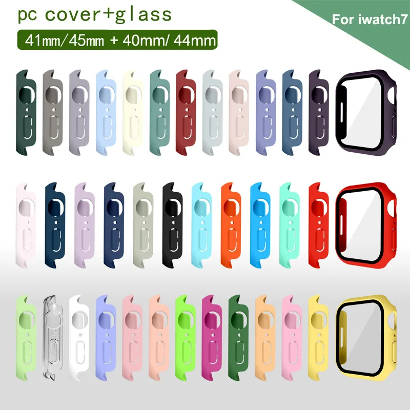 Apple Watch Screen Protector & Case - Tempered Glass Cover 45mm 41mm ...