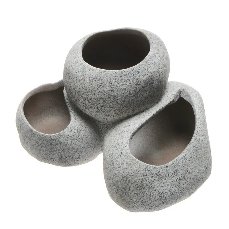 Ceramic Aquarium Cave Ornaments - Safe Fish Tank Stone Decoration for ...