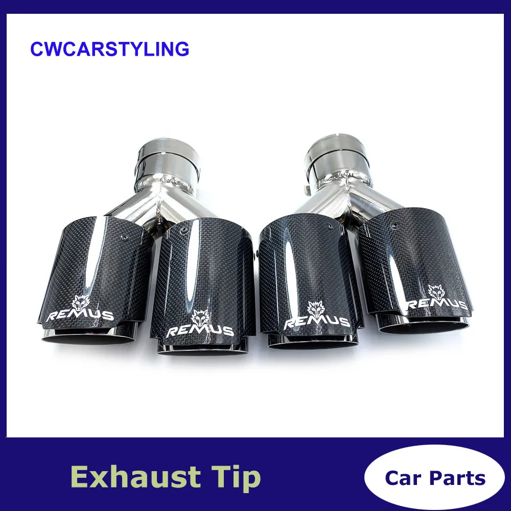 Premium Dual Exhaust Muffler Tips: Universal Fit, Carbon Fiber ...