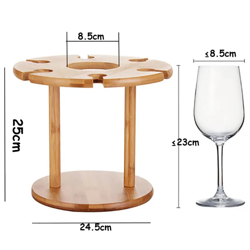 DEOUNY Bamboo Wine Glass Drying Rack Kitchen Storage Shelf & Bottle ...