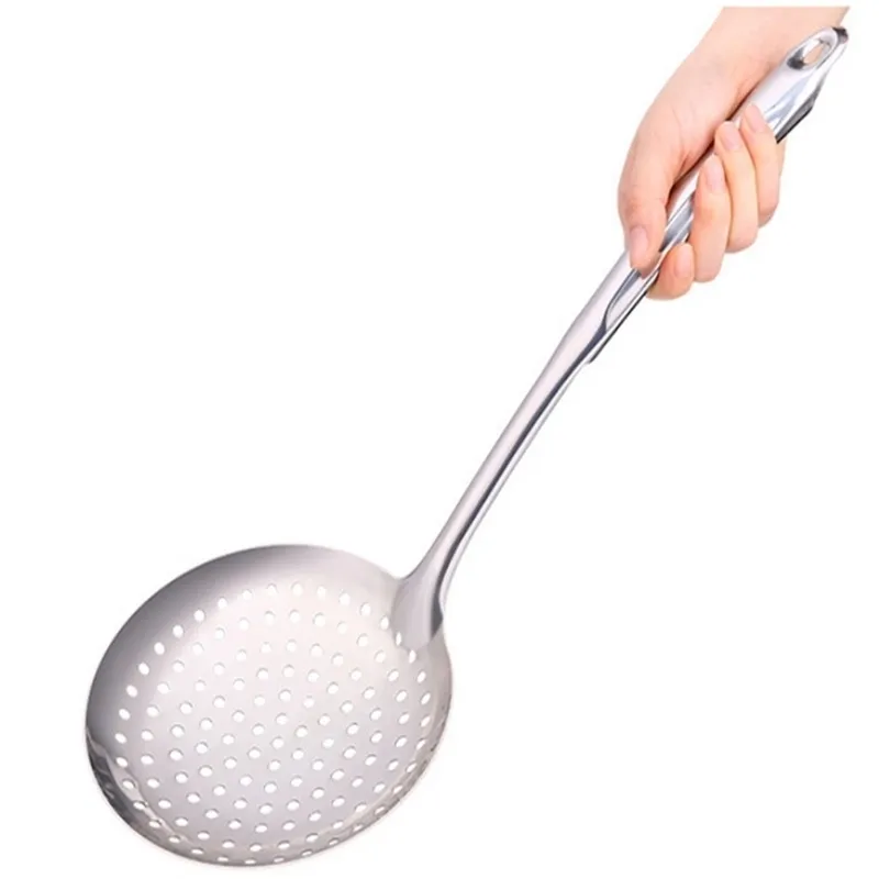 Stainless Steel Oval strainer skimmer Ladle Spoon colander - Small Mesh ...
