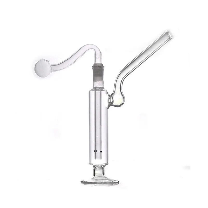 Glass Mini Smoking Pipe 10mm Oil Burner Bong Recycler Dab Rig, Clear ...