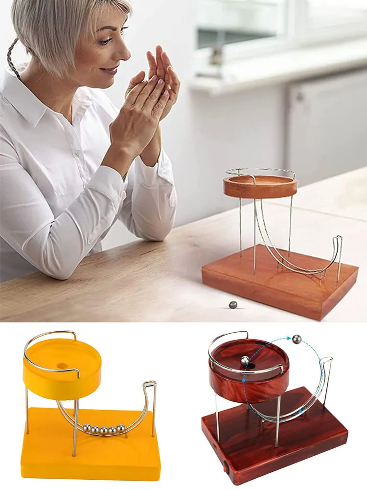 Pendulum Toy Kinetic Art Marble Machine: Metal Perpetual Motion ...