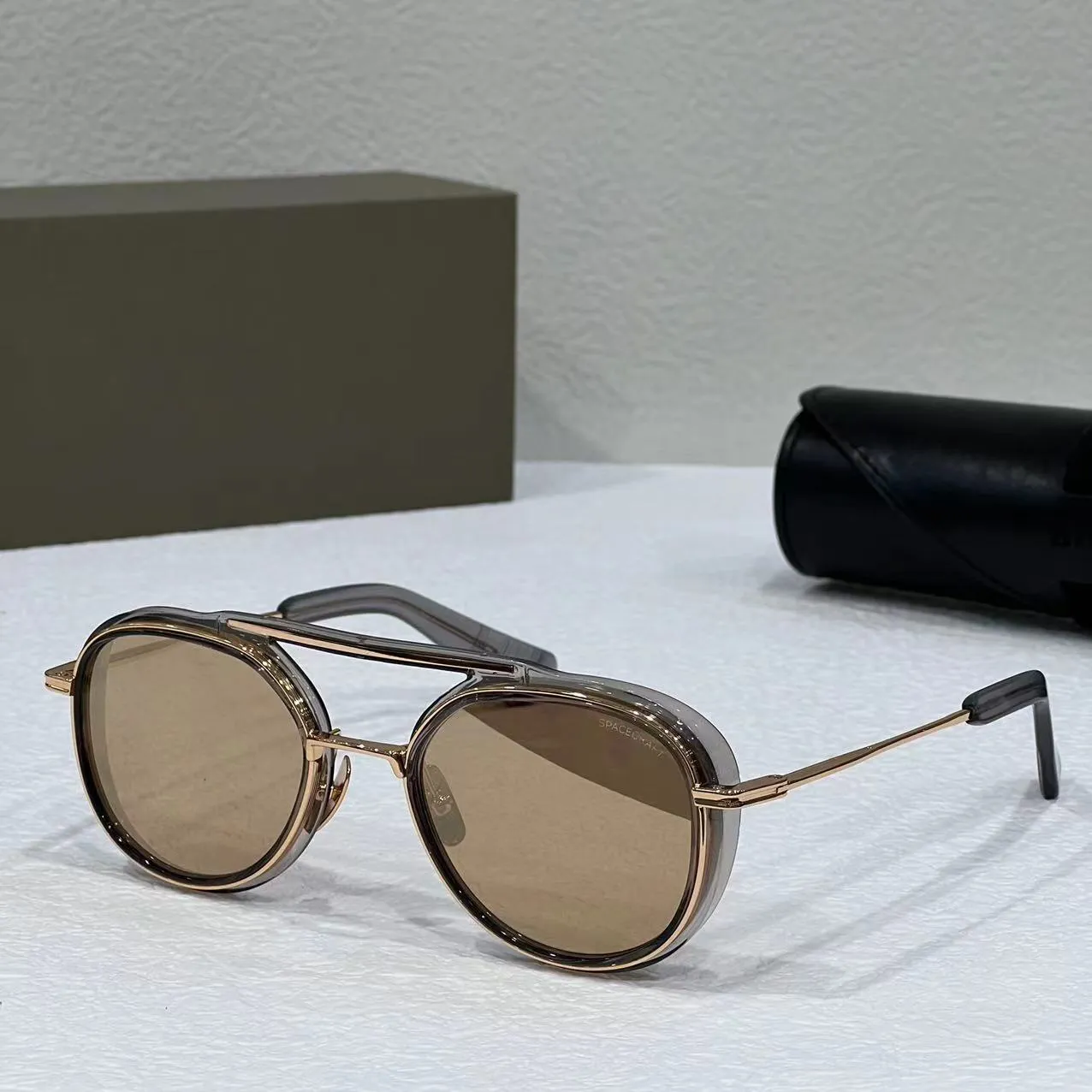 Pilot Navigator Spacecraft Sunglasses Grey Gold Mirror Lens UV400 ...