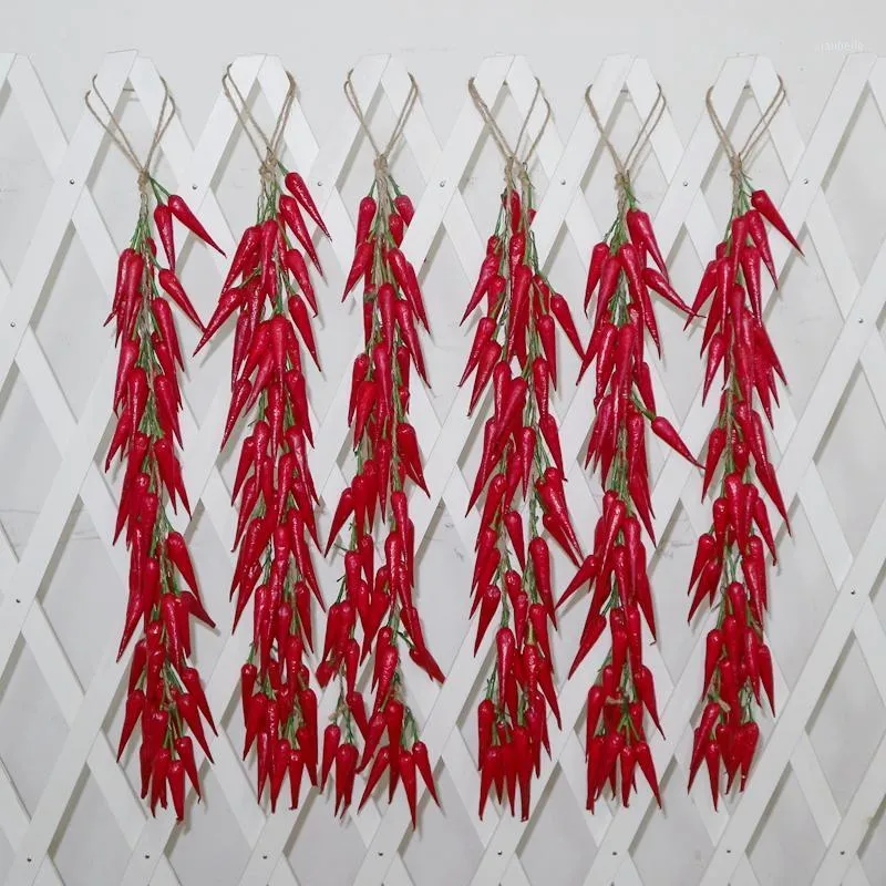 Artificial Chili Pepper String Decor - Fake Dried Chilies, Faux Fruit ...