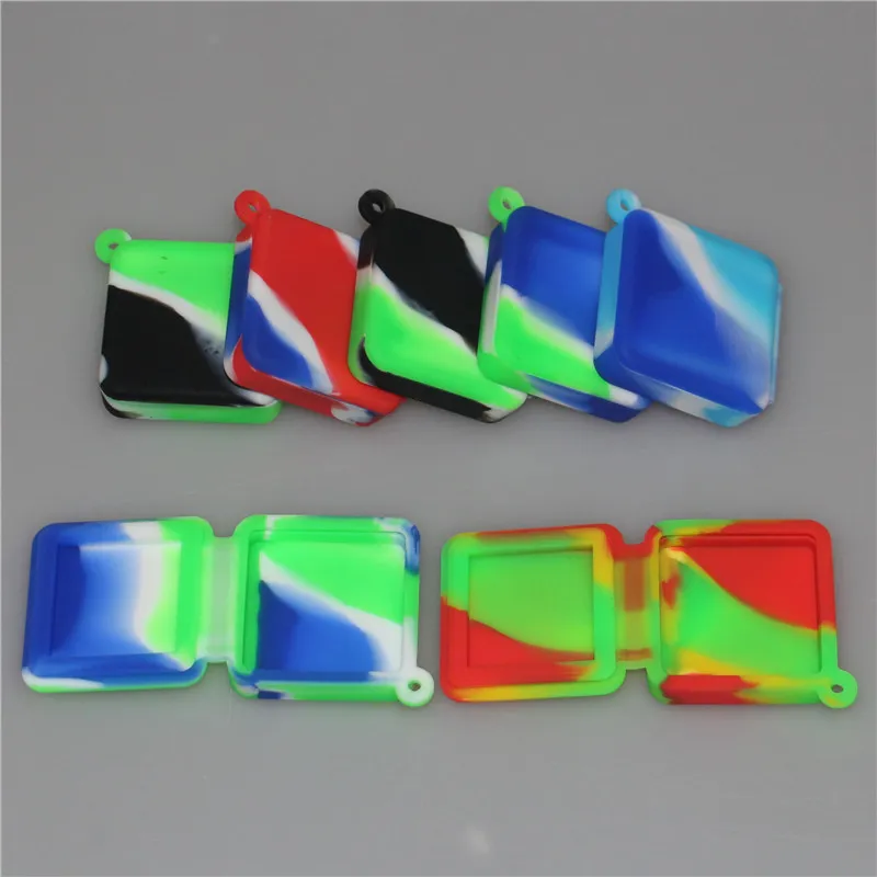 9ml Square Silicone Container Jars Dabs Wax Box Dry Herb FDA Silicone ...