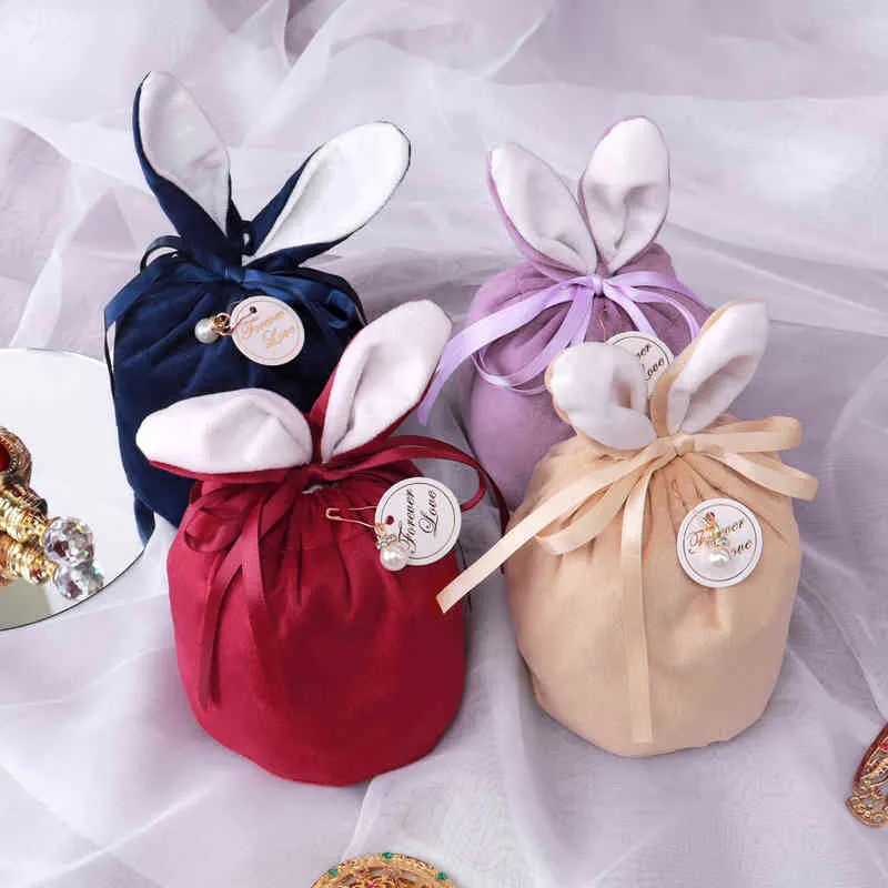 Velvet Easter Bunny Bags - 25 Pack - Premium Gift & Candy Bags, Party ...