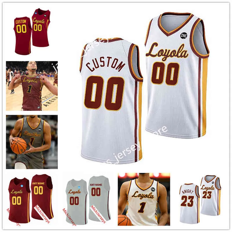Xflsp Custom Chicago Loyola Ramblers Basketball Stitched Jersey 30 Aher ...