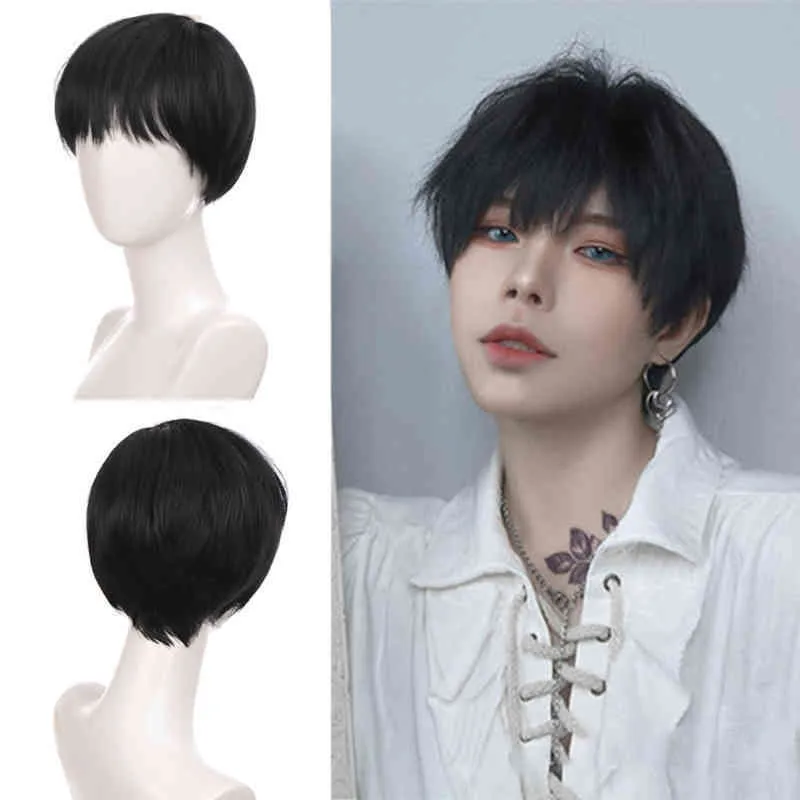Ailiade Short Curly Cosplay Wig for Men Boys, Light Yellow Synthetic ...