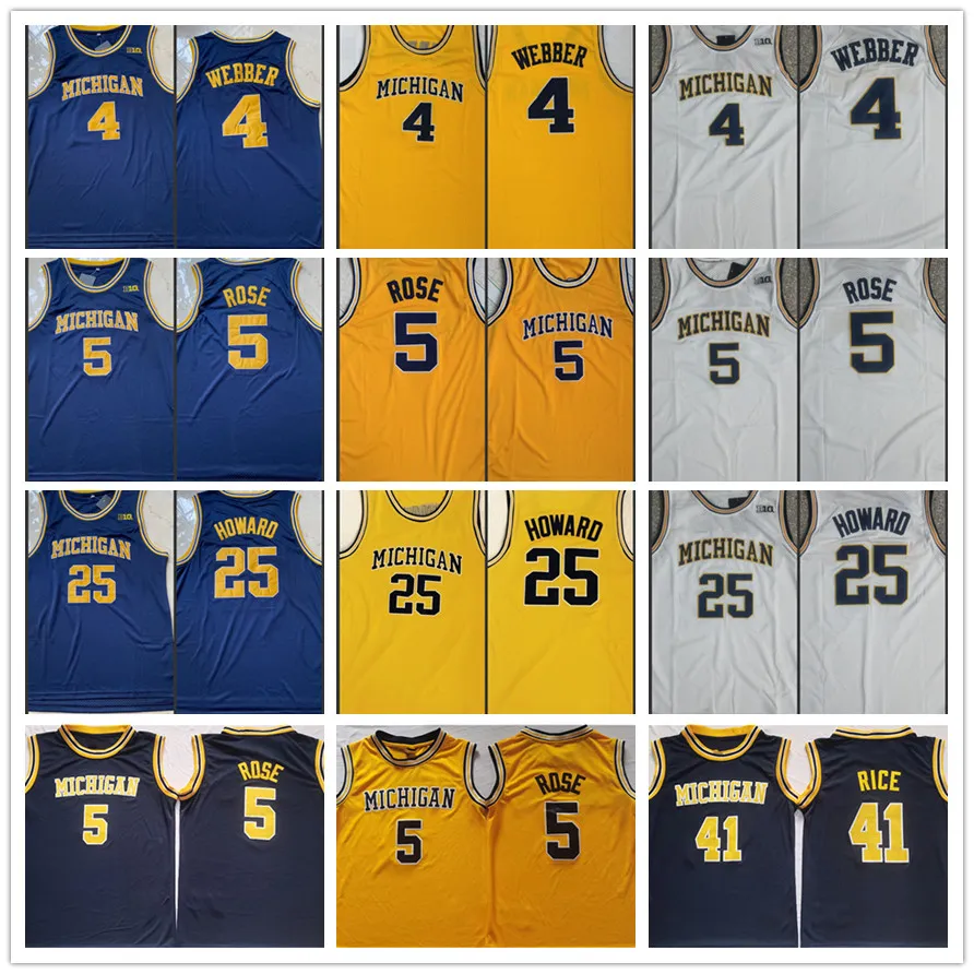 NCAA Michigan Wolverines Stitched College Basketball Jerseys: Chris ...