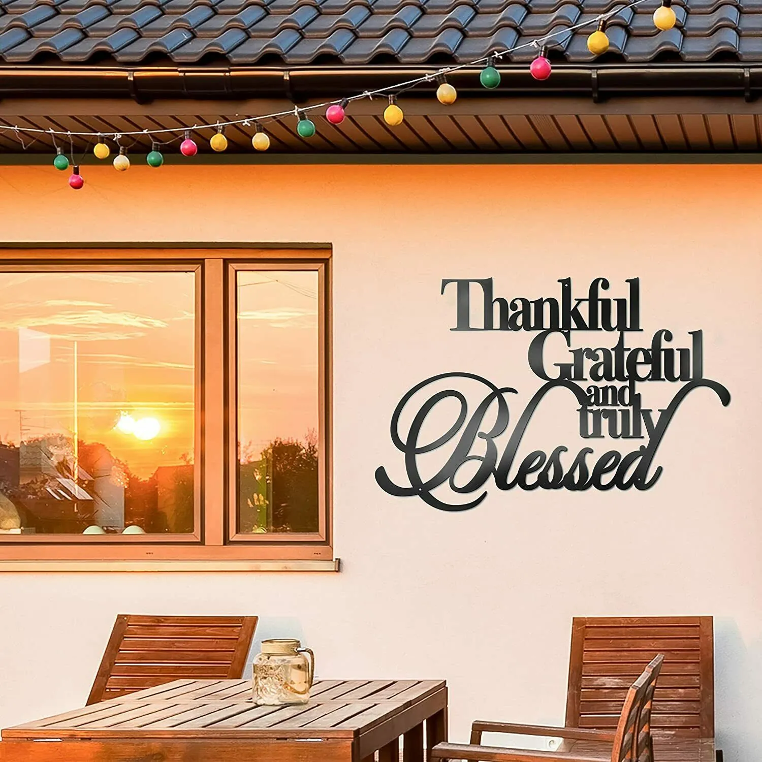 Rustic Farmhouse Wall Decor - Thankful Grateful Blessed Wood Signs ...