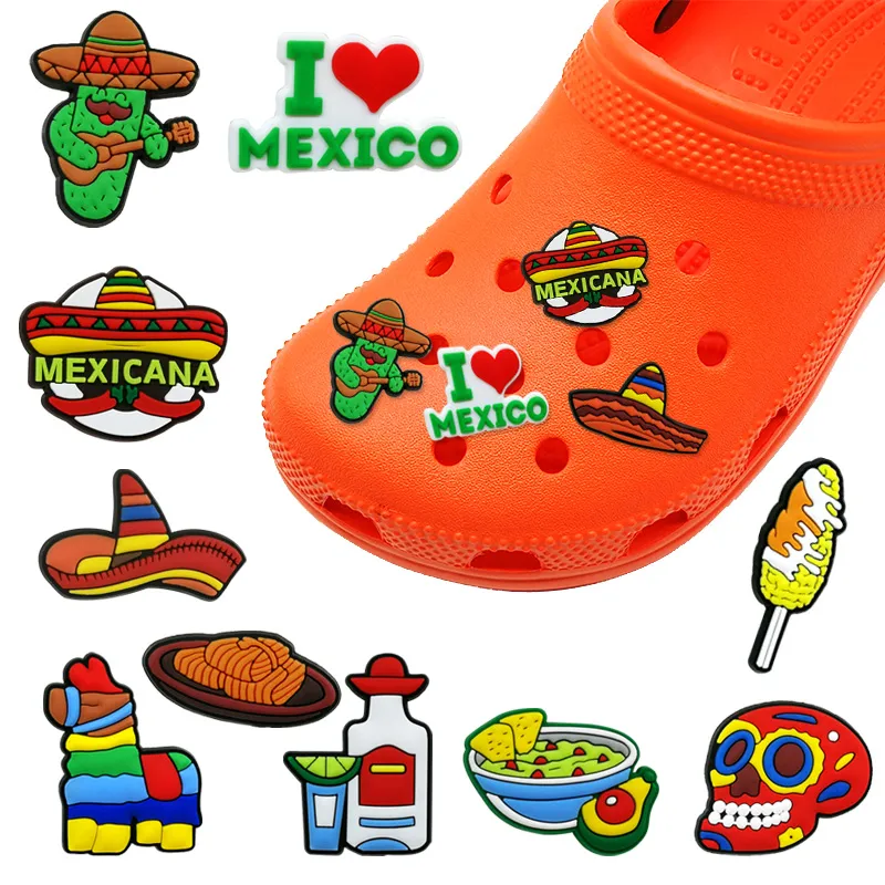 Mexican Street Corn Taco Style Croc JIBZ Charms Soft PVC Clog Shoe ...