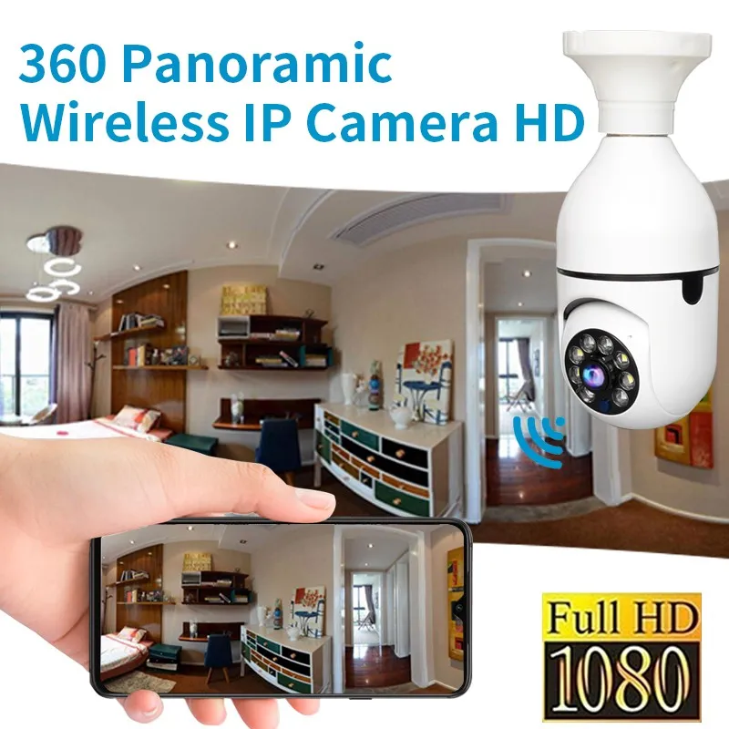 360° Panoramic Light Bulb Camera - Wireless WiFi Security Camera with ...