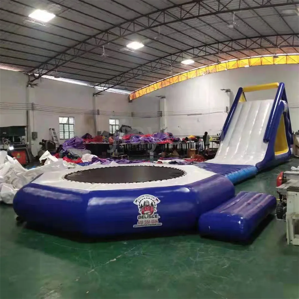 Customized Inflatable Water Slide With Inflatable Water Trampoline ...