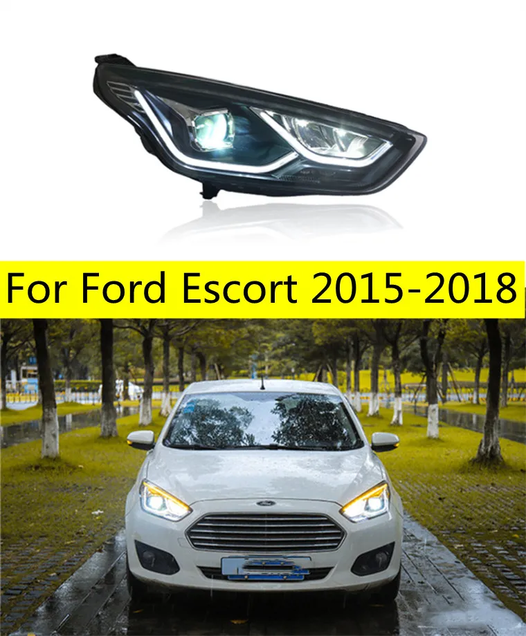 LED Headlights For Ford Escort 20 18, H7 Headlight With High Beam Lens ...