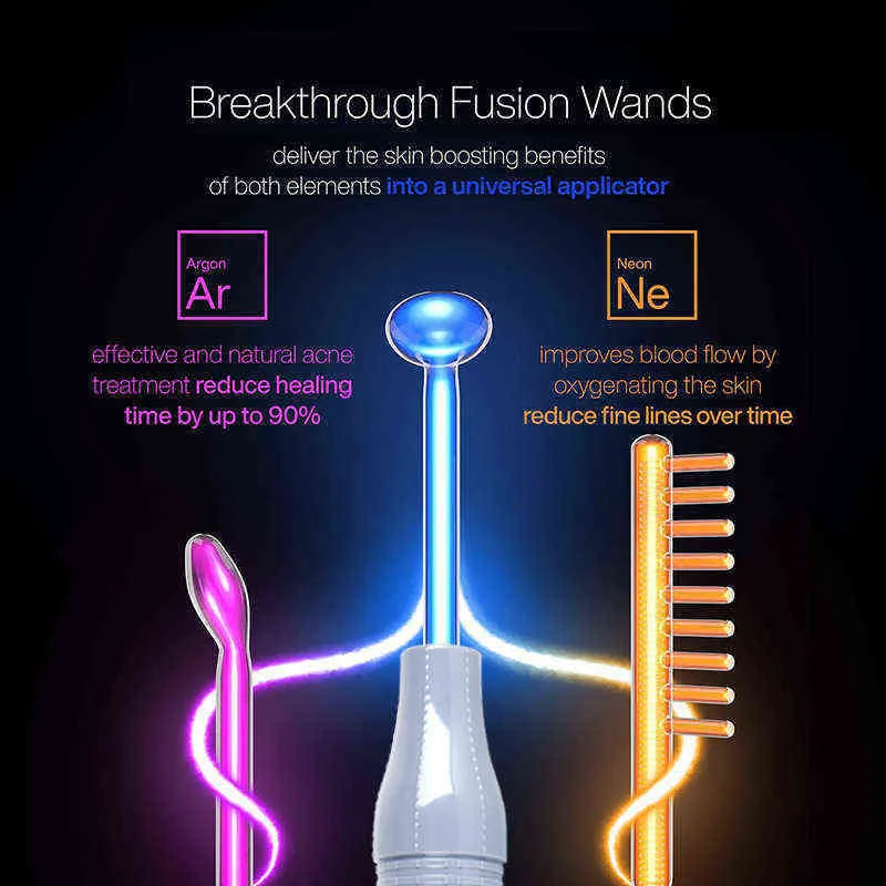 Face Care Device Facial Steamer with Fiberglass Electrotherapy Wand for ...