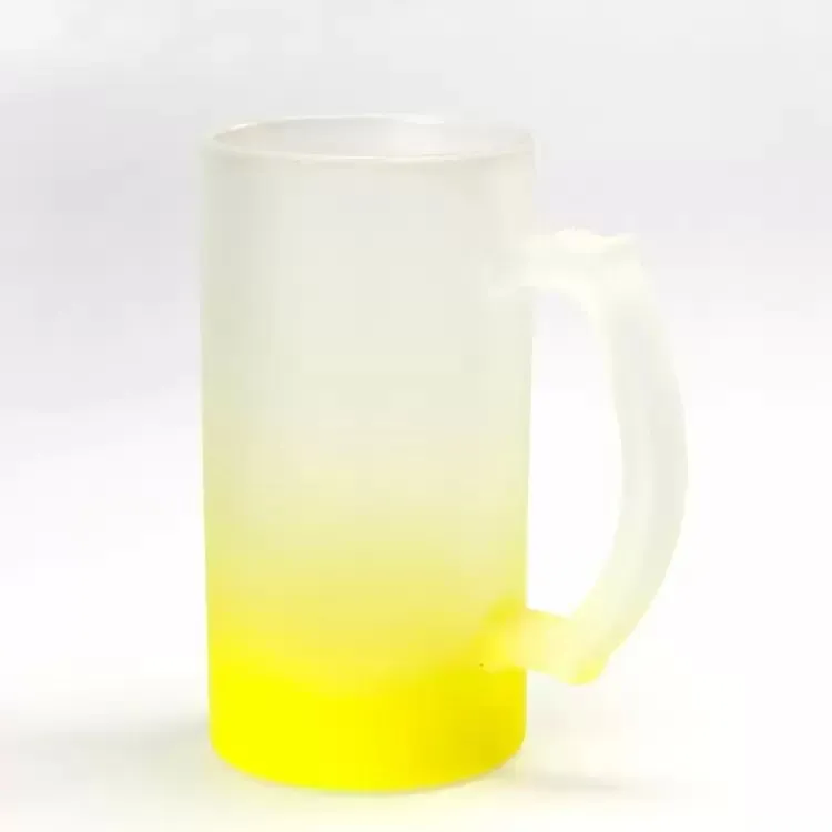 16oz Frosted Glass Mugs In Gradient Colors With Ombre Finish Perfect ...