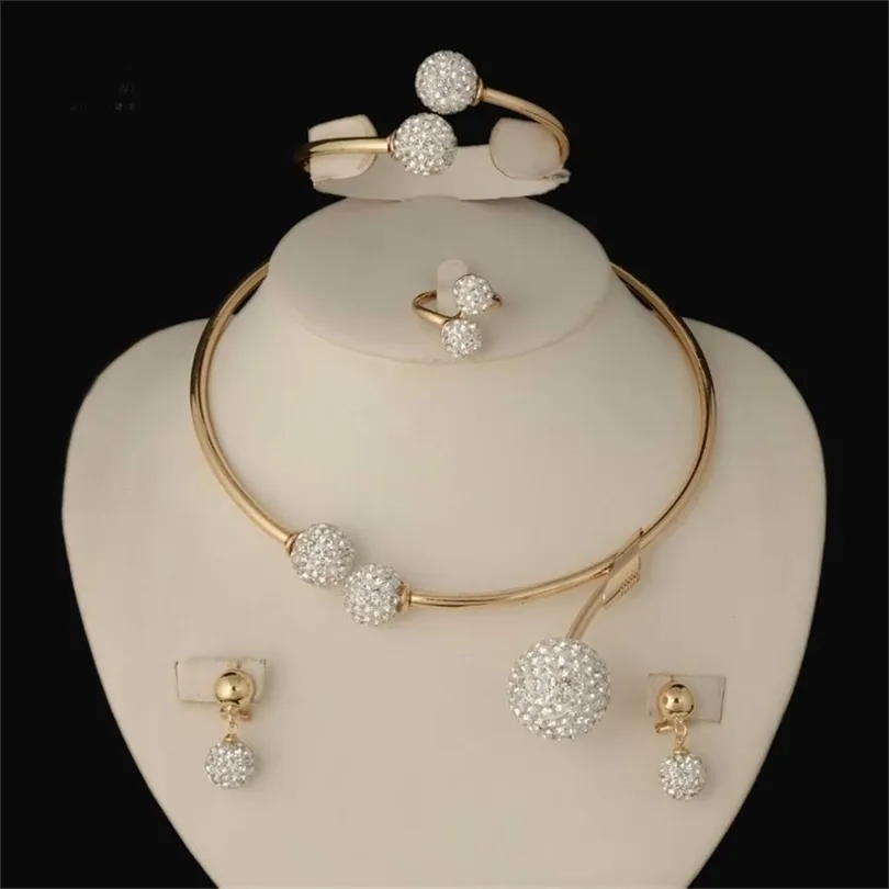 DHgate.com:Gold-Plated Bridal Jewelry Set for Women: Necklace, Bracelet ...