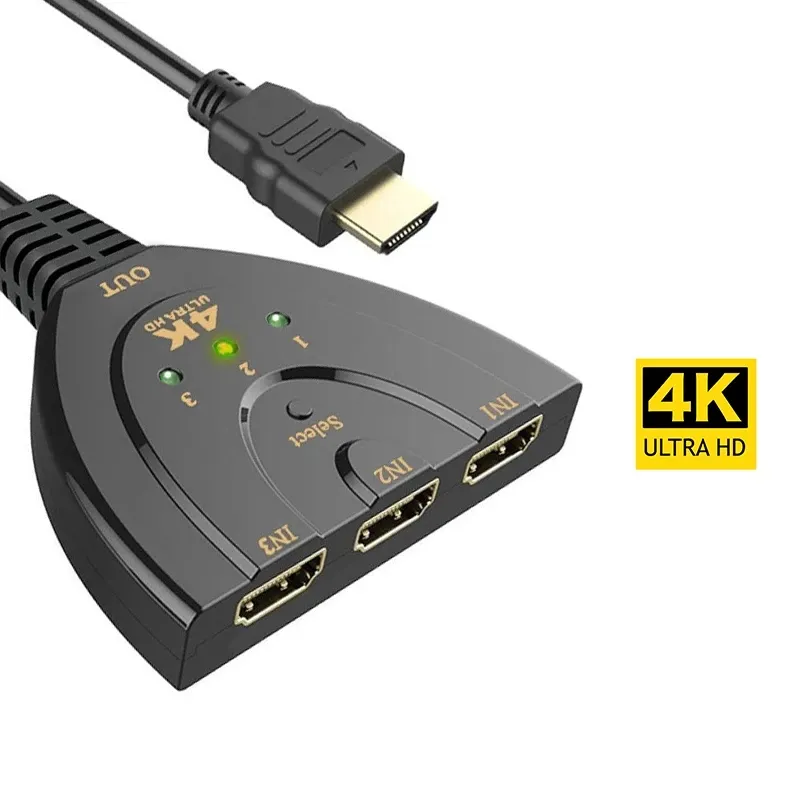 DHgate.com:2024 4K Mini HDMI Switcher, 3-Port HDMI Splitter, 3D ...