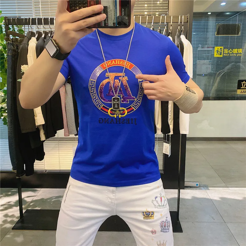 Premium Mercerized Cotton Tee: New Men's Short Sleeve Fashion Shirts ...