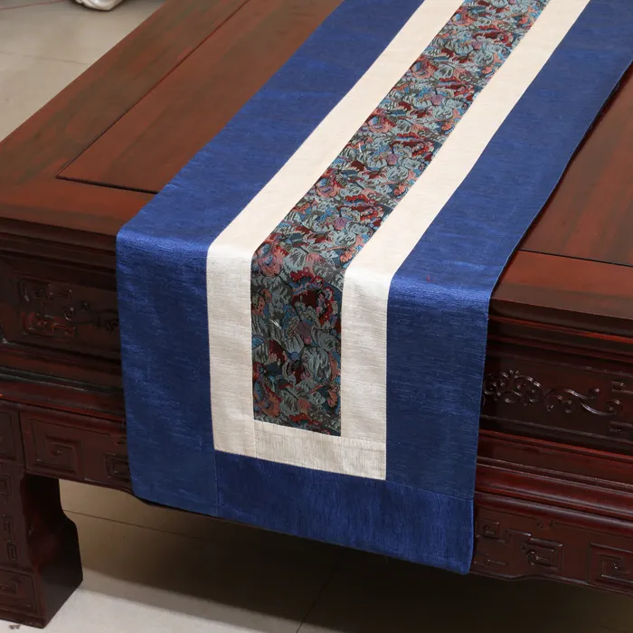 Extra Long 120 Inch Classic Patchwork Table Runner European Style Noil ...