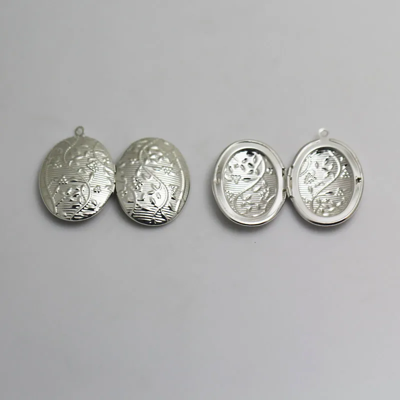 Beadsnice Small Locket Frame Pendant Oval Brass Locket Charm Filigree ...