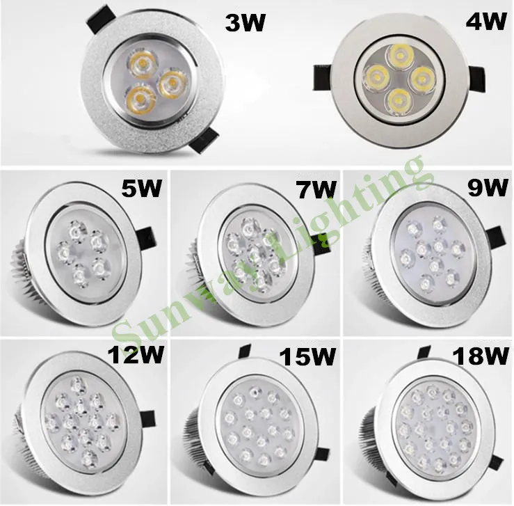 Wholesale LED Downlight Ceiling 3W 5W 7W 9W 15W 18W Down Light LED ...