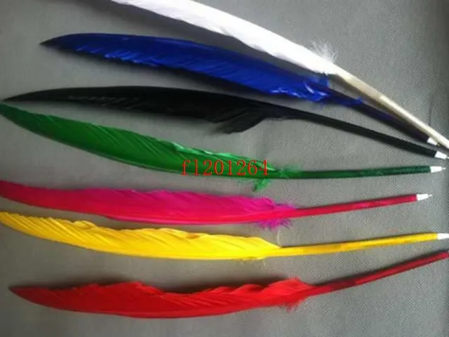 Quill Pen And Ink Goose Feather Ballpoint Pens Retro Style Decorative ...
