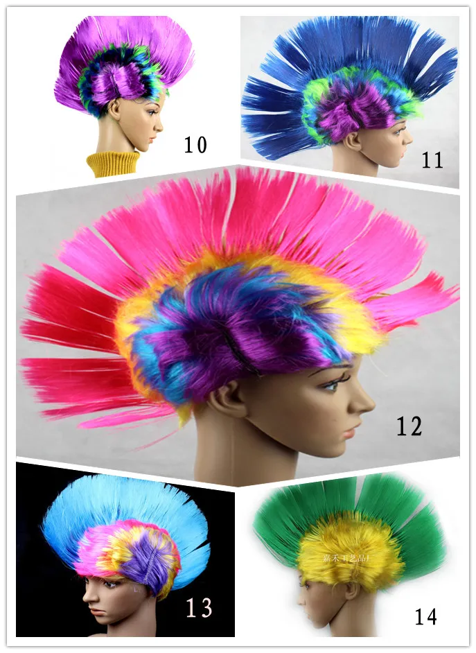 Women Men Mohawk Synthetic Hair Fashion Mohican Hairstyle Costume ...