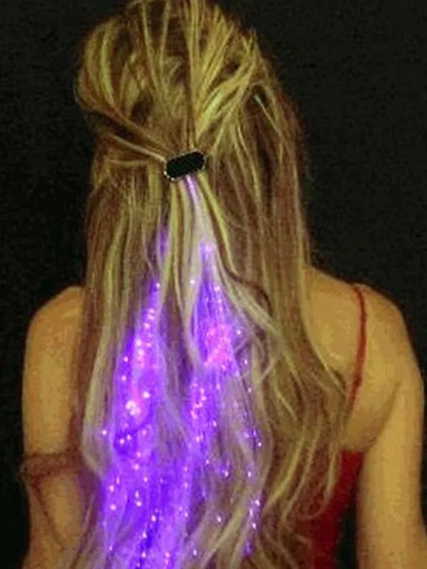 Luminous LED Hair Extensions Fiber Optic Light Up Glow Braids For Party ...