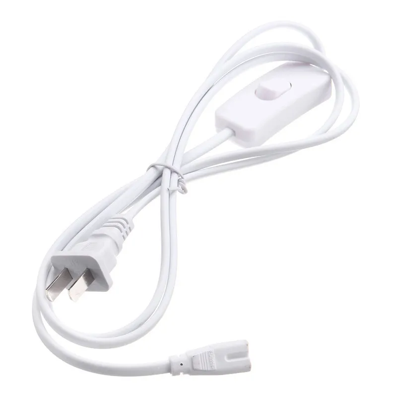 6FT US/EU Plug 3 Prong Power Cord Cable For T8/T5 Integrated LED Tube ...
