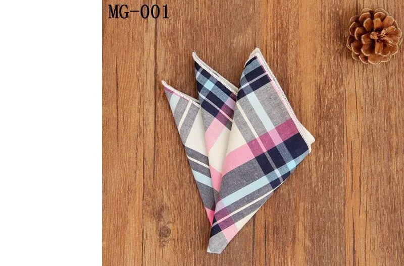 Men's Cotton Plaid Pocket Square Hankerchief In For Necktie, Cocktail ...