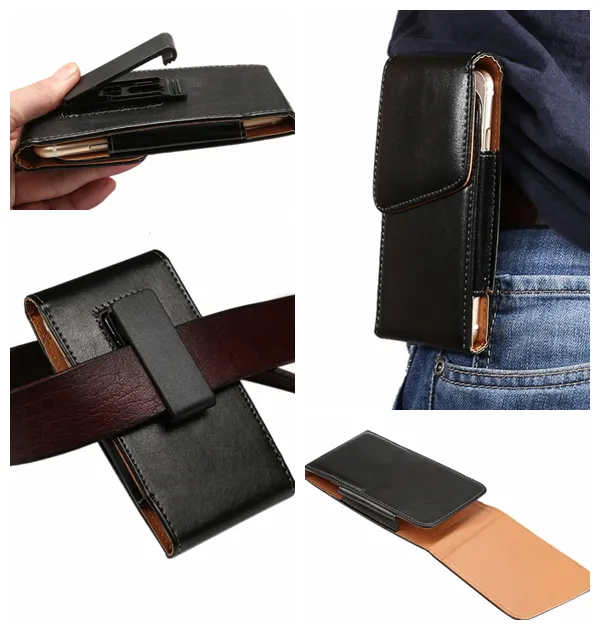 Universal Leather Phone Hip Holster: Clip Belt Case Pouch For IPhone ...