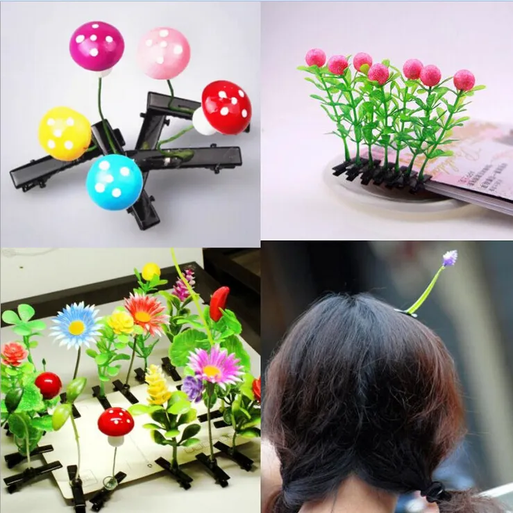 Lovely Novelty Plants Grass Hair Clips: Small Bud Antenna Hairpins ...