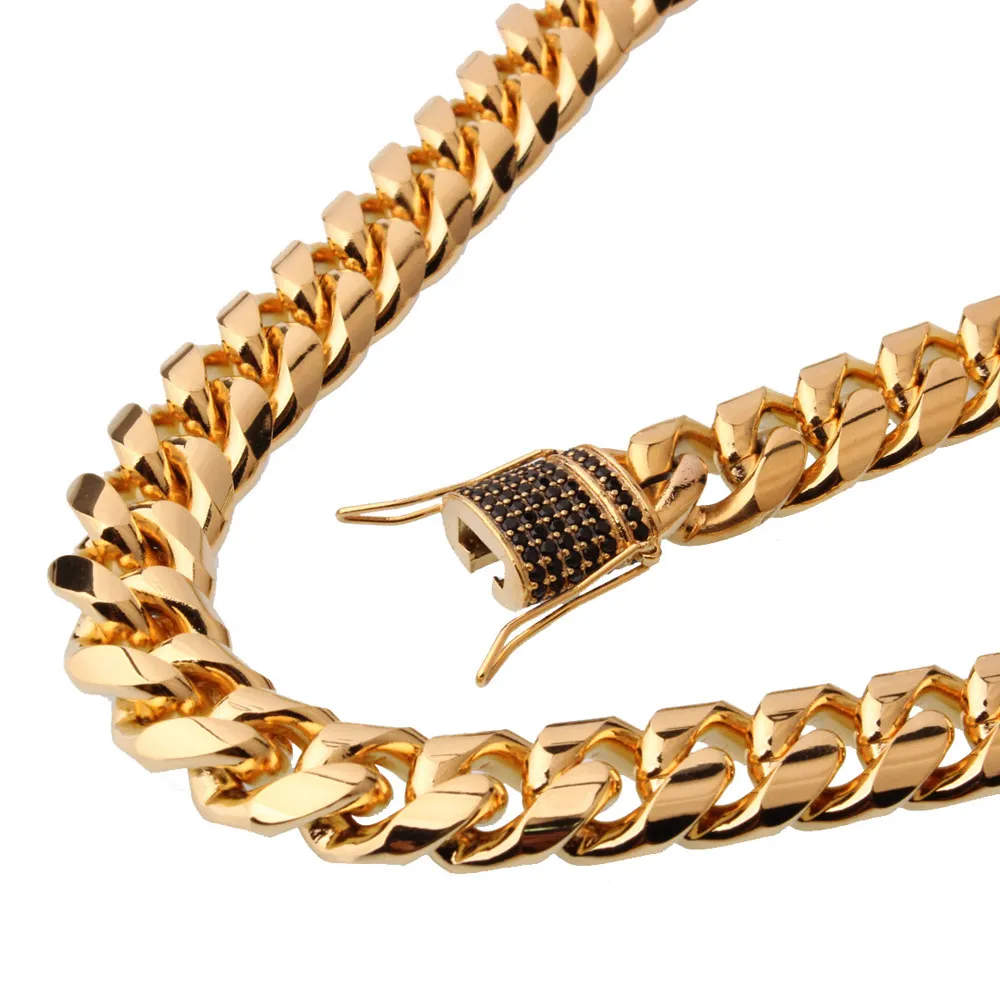 18K Gold Plated Stainless Steel Dragon Latch Clasp Necklace With ...