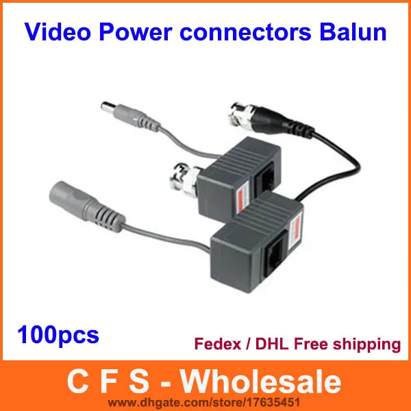CCTV Camera Power Adapter 1CH Passive Video Balun With RJ45 Connectors ...