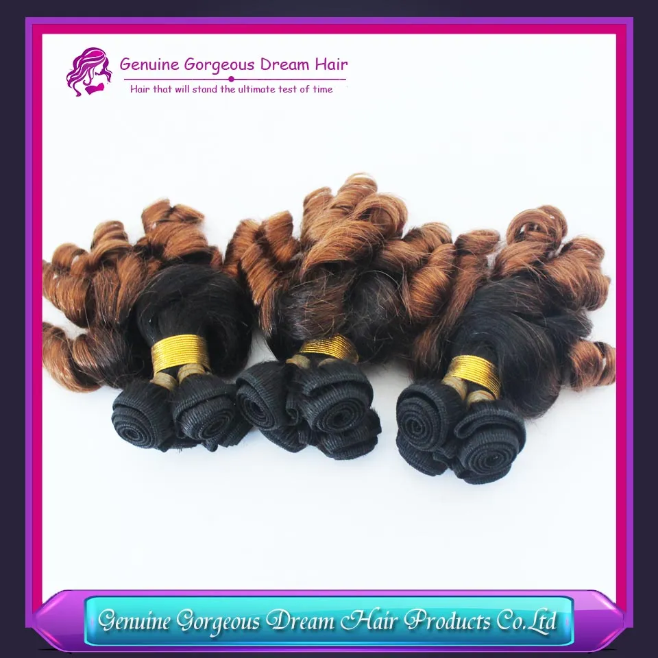 Funmi Two-Tone Spring Curl Human bebonia curly hair extensions in Ombre ...