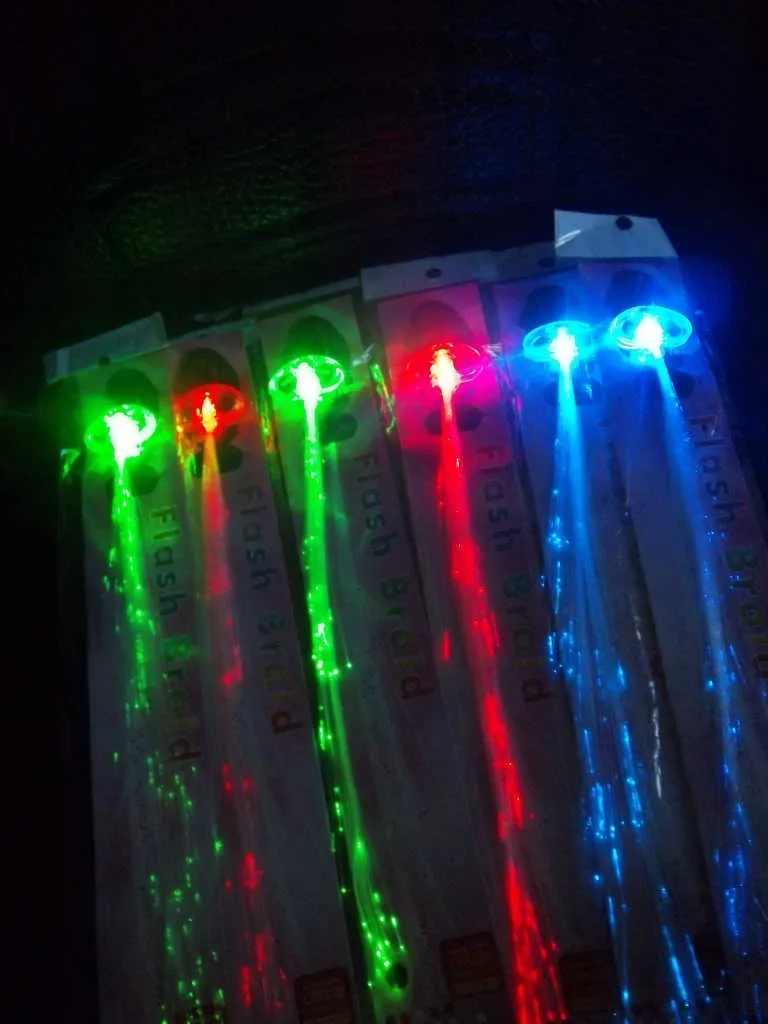 Colorful LED Light Emitting Braid Fiber Braid Flash Wing Bar Disco ...